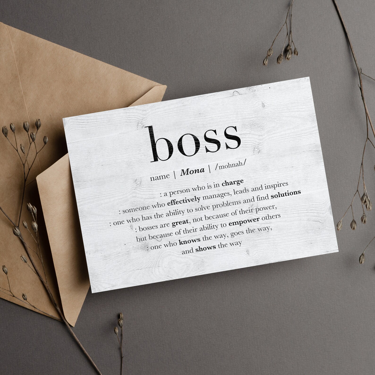 Personalized Boss Retirement Card PRINTABLE Boss Day Gift - Etsy
