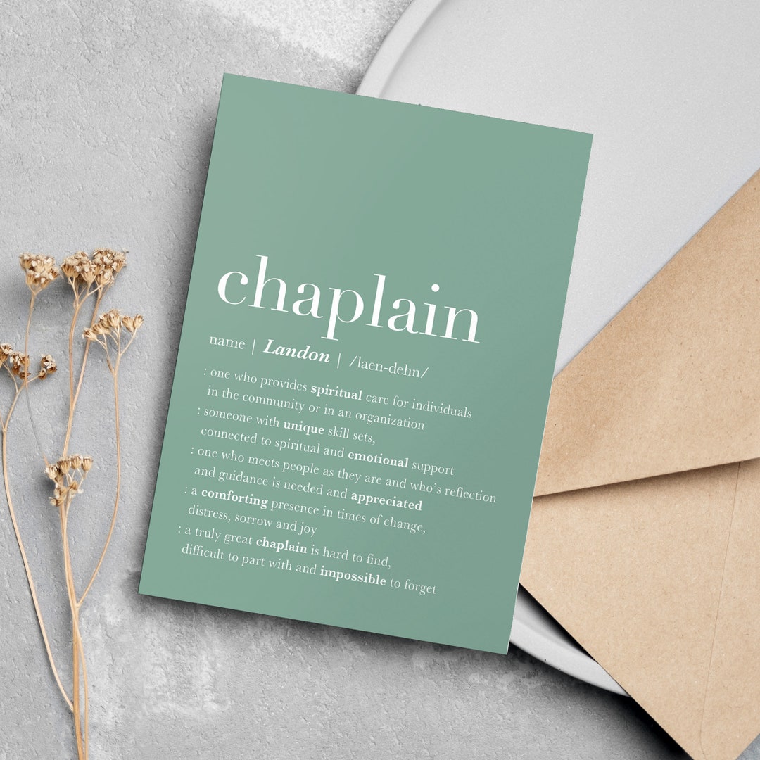 Chaplain Appreciation Card, Custom Chaplain Gift Thank You Chaplain ...