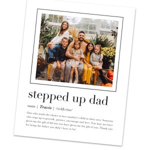 Custom Stepped up Dad Gift, Stepped up Dad Print Name Sign, Stepdad ...