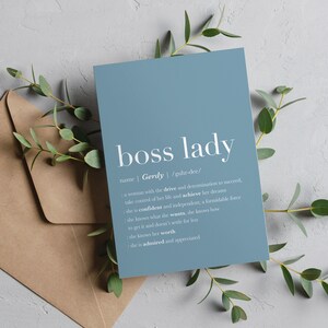 Custom Boss Lady Thank You Card, PRINTABLE, Leadership Gifts, Girl Boss ...