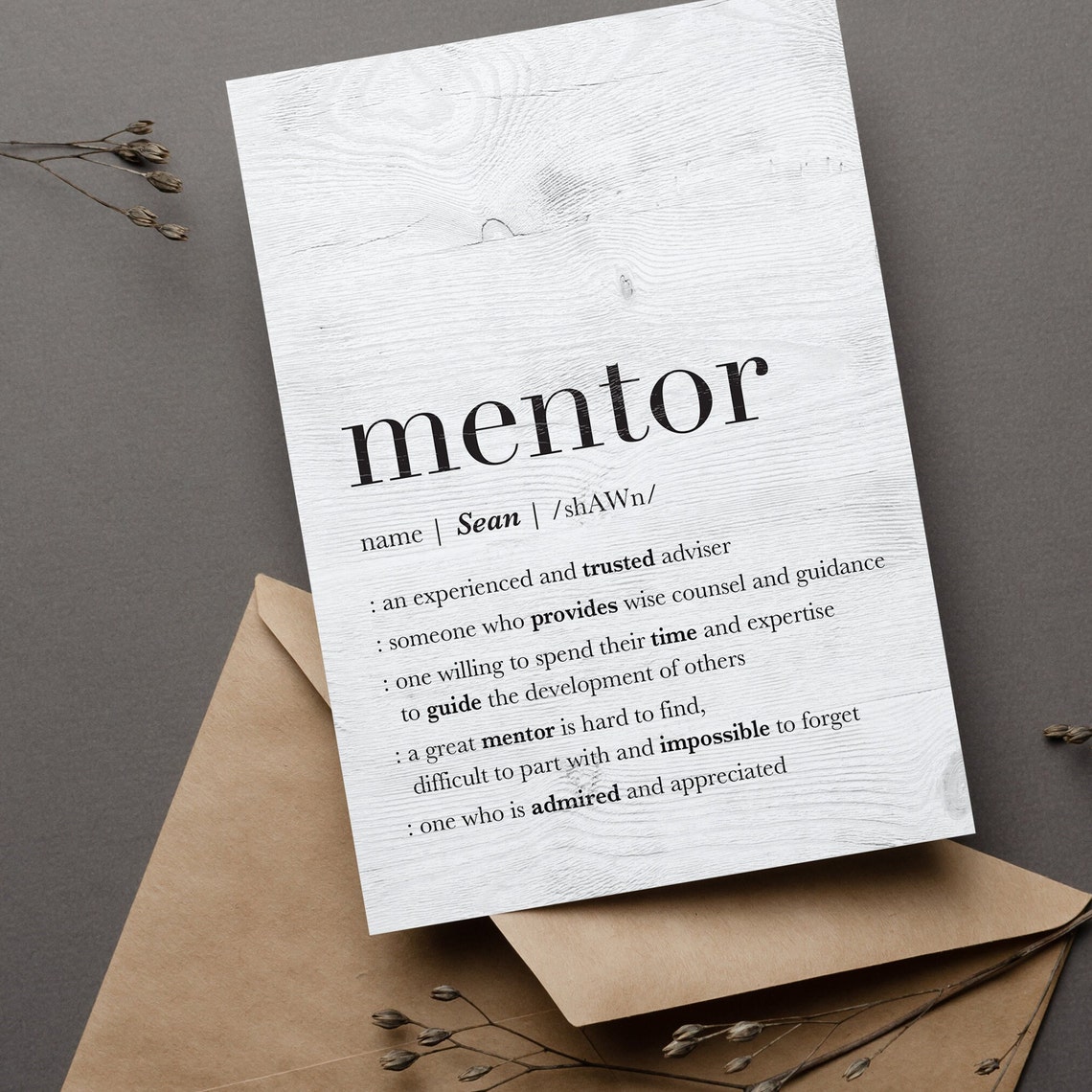 Personalized Mentor Card Gift for Boss Custom Mentor Thank - Etsy