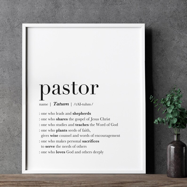 Pastor Gift Ideas Pastor Definition Print Home Decor - Etsy