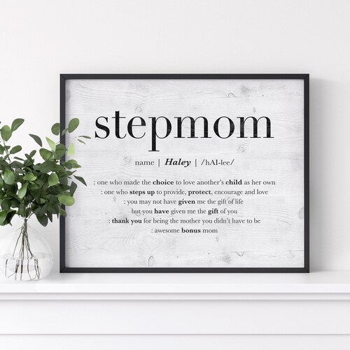 Personalized Mothers Day Gift for Stepmom Stepmom Printable - Etsy