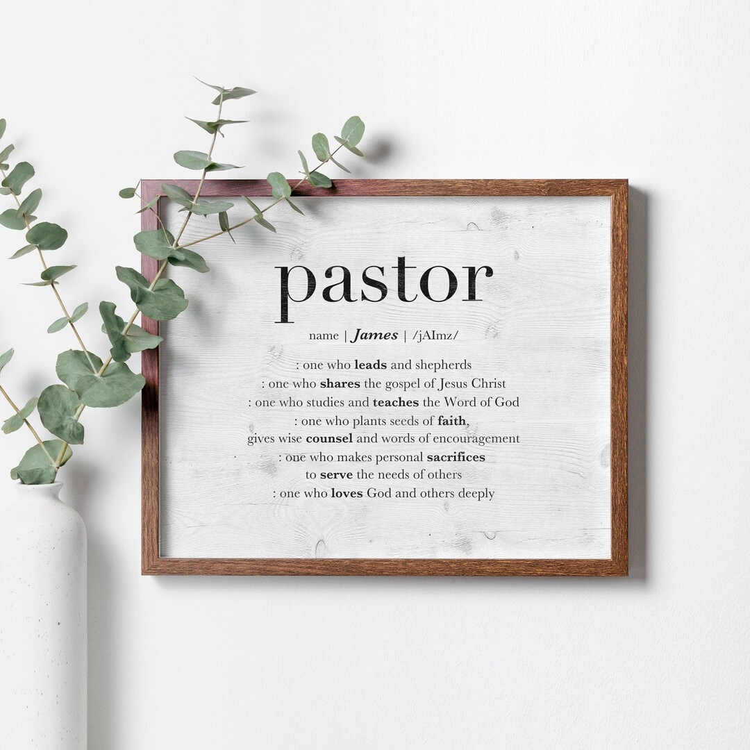Pastor Gift Ideas, Pastor Definition Print, Home Decor, Preacher Gift ...
