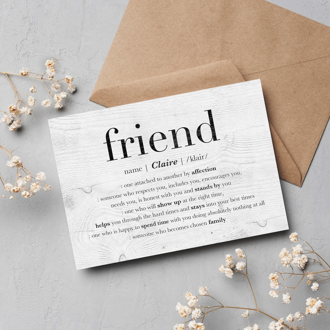 Personalized Best Friend Birthday Card, PRINTABLE Friendship Card ...