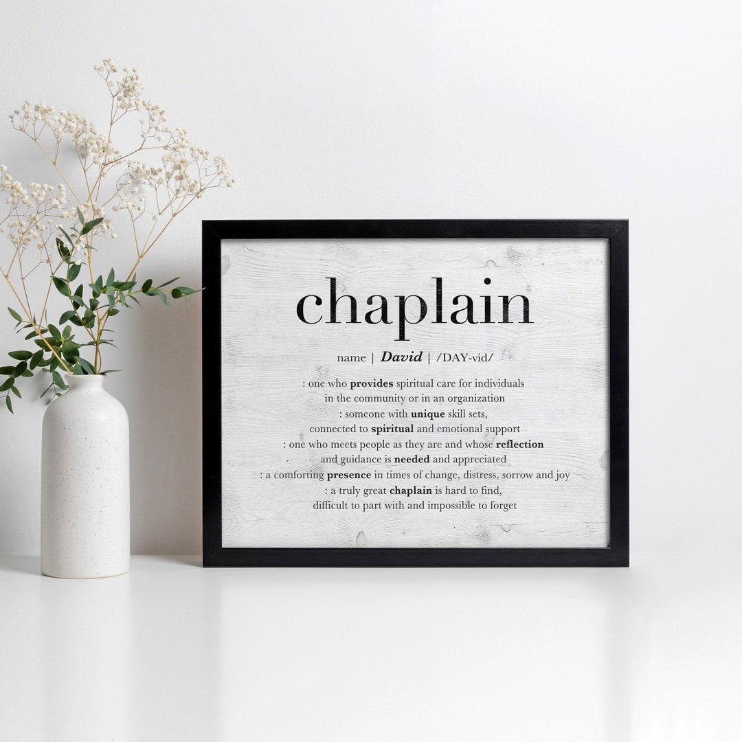 Chaplain Gift Ideas, Personalized Chaplain Definition Print, Home Decor ...