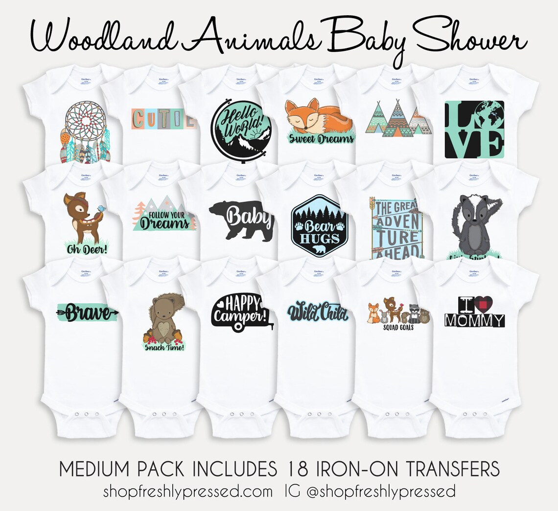 Woodland Animals Onesie® Decorating Decals & Instruction - Etsy