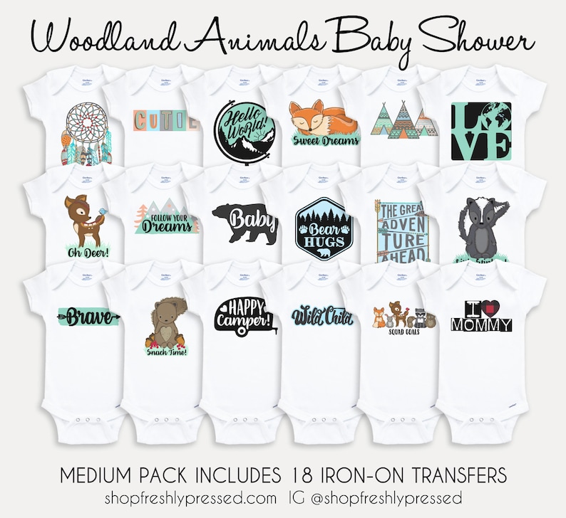 Woodland Animals Onesie® Decorating Decals & Instruction - Etsy