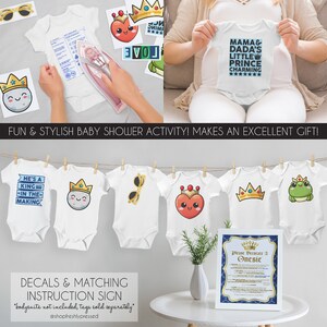 Prince Onesie® Decorating Decals - Decorative Instruction Sign - Iron ...