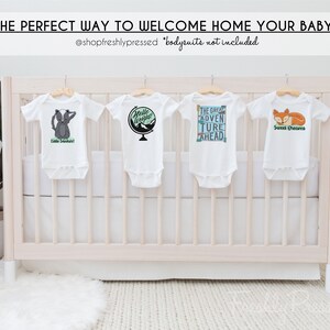 Woodland Animals Onesie® Decorating Decals - & Instruction Sign - Iron ...