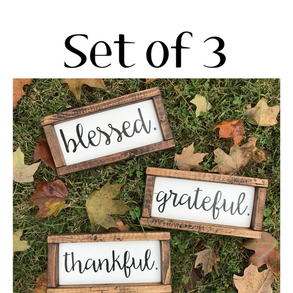 Grateful Thankful Blessed Sign - Etsy