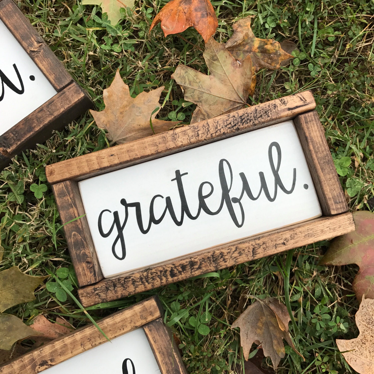 Blessed Thankful Grateful Wood Signs Set of 3 - Etsy