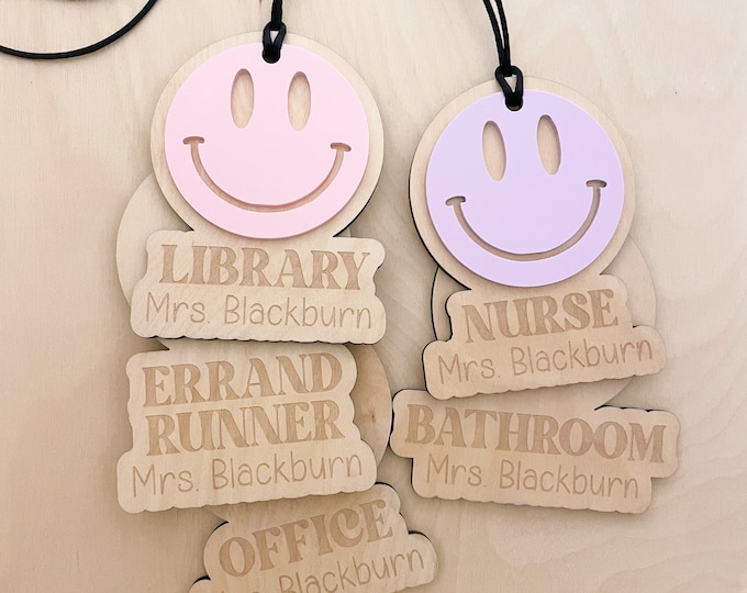Hall Passes, Smiley Hall Passes, Retro Classroom, Boho Hall Passes - Etsy