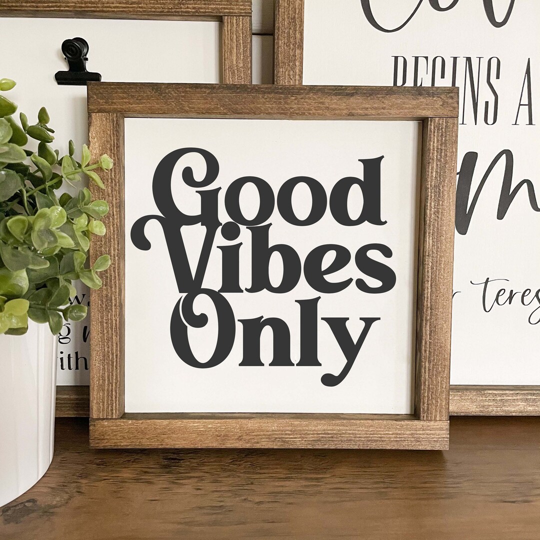 Good Vibes Only Sign, Positive Vibes, Retro Decor, Boho Vibes, Boho ...