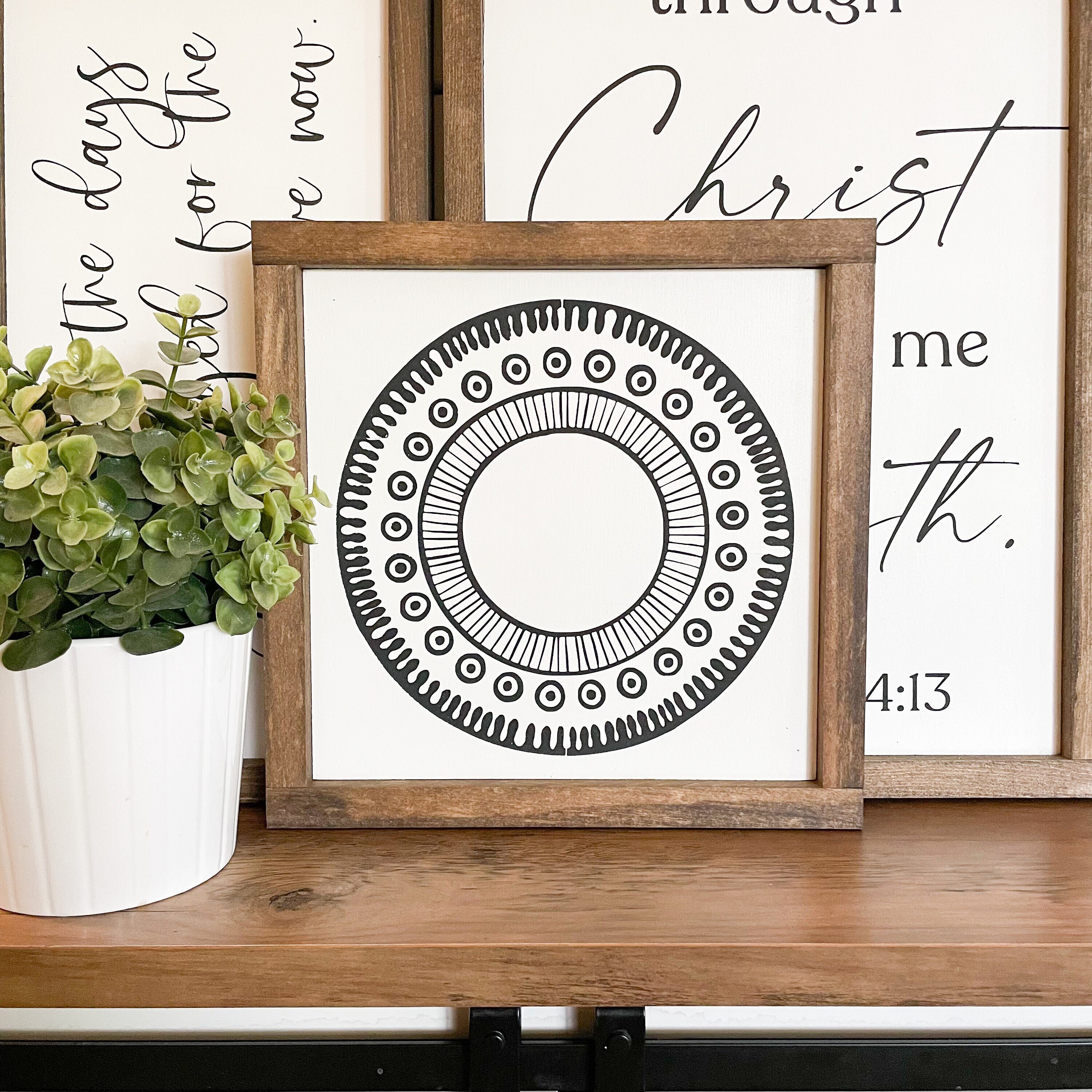 Boho Wood Sign Boho Wall Decor Medallion Sign Boho Wall | Etsy