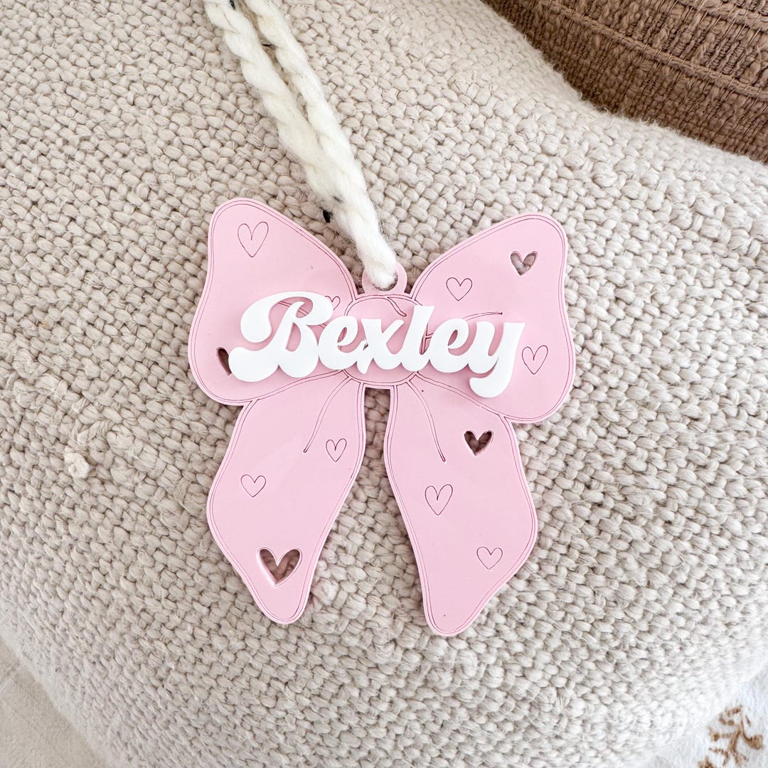 Bow Valentine’s Basket Tags, Name Valentine’s Day Tags, Valentine’s Day ...