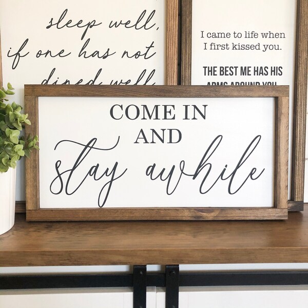 Stay Awhile Sign - Etsy