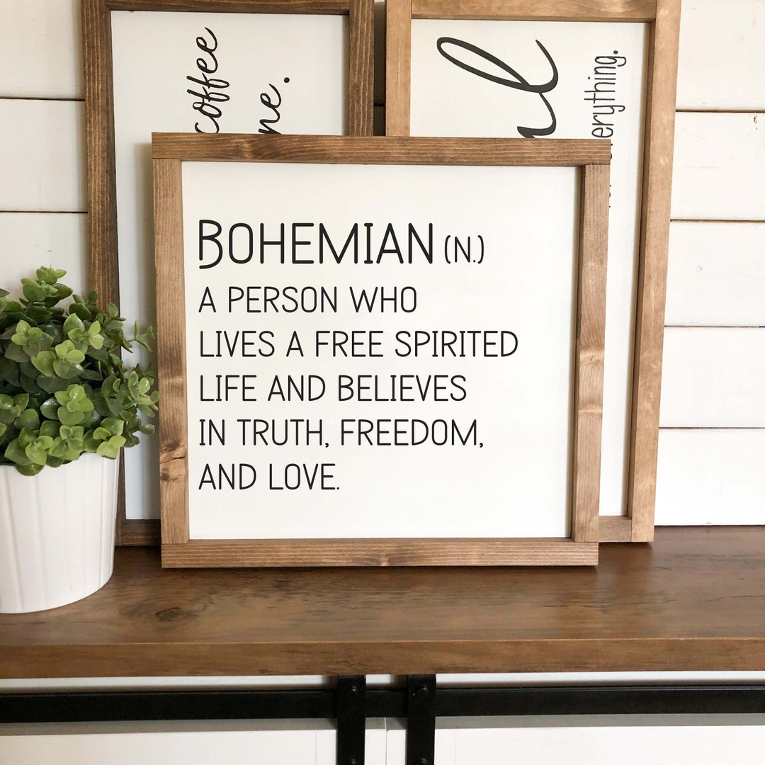 Bohemian Wood Sign, Boho Sign, Retro Sign, Boho Decor, Teen Room Decor ...