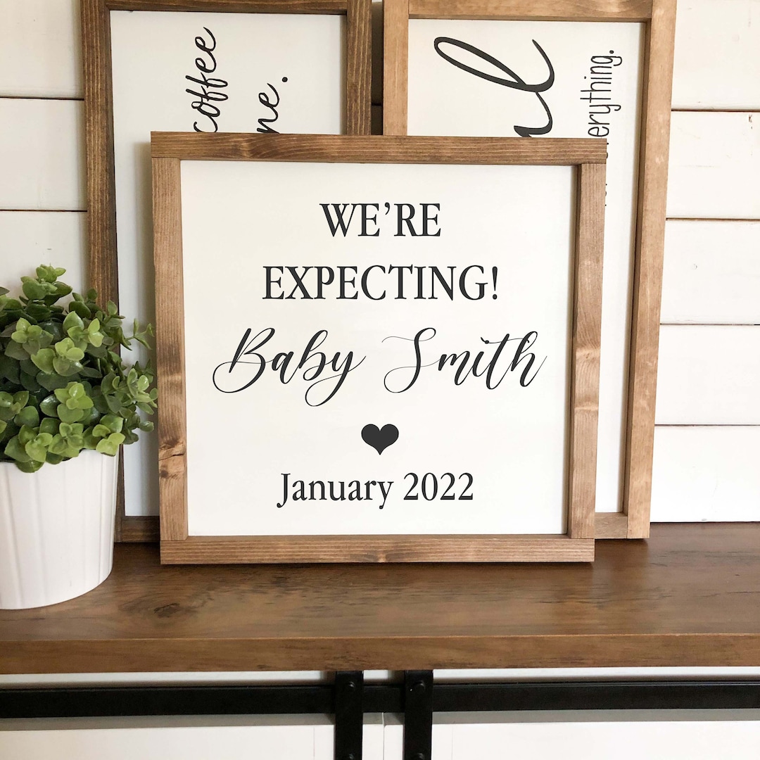 Custom Pregnancy Announcement Sign, Pregnancy Announcement Plaque, Baby ...