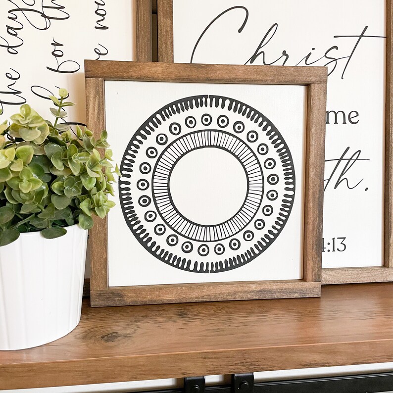 Boho Wood Sign Boho Wall Decor Medallion Sign Boho Wall - Etsy