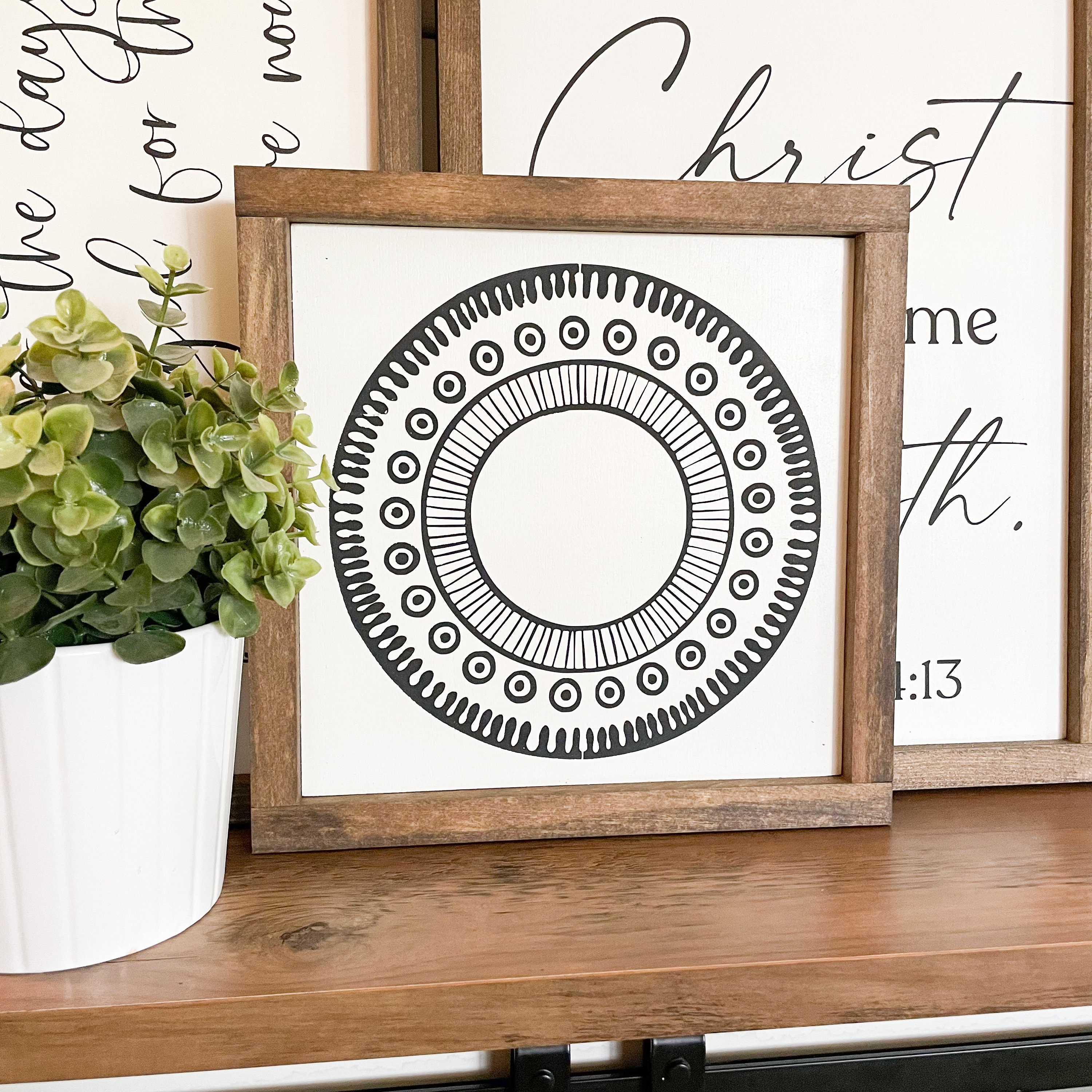 Boho Wood Sign Boho Wall Decor Medallion Sign Boho Wall | Etsy