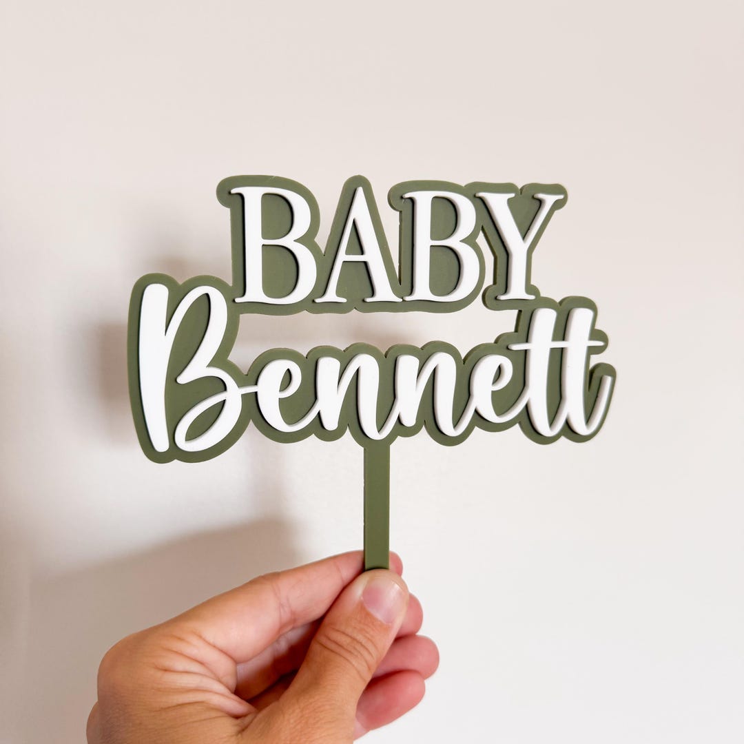Personalized Baby Name Cake Topper, Acrylic Baby Shower Decor - Etsy