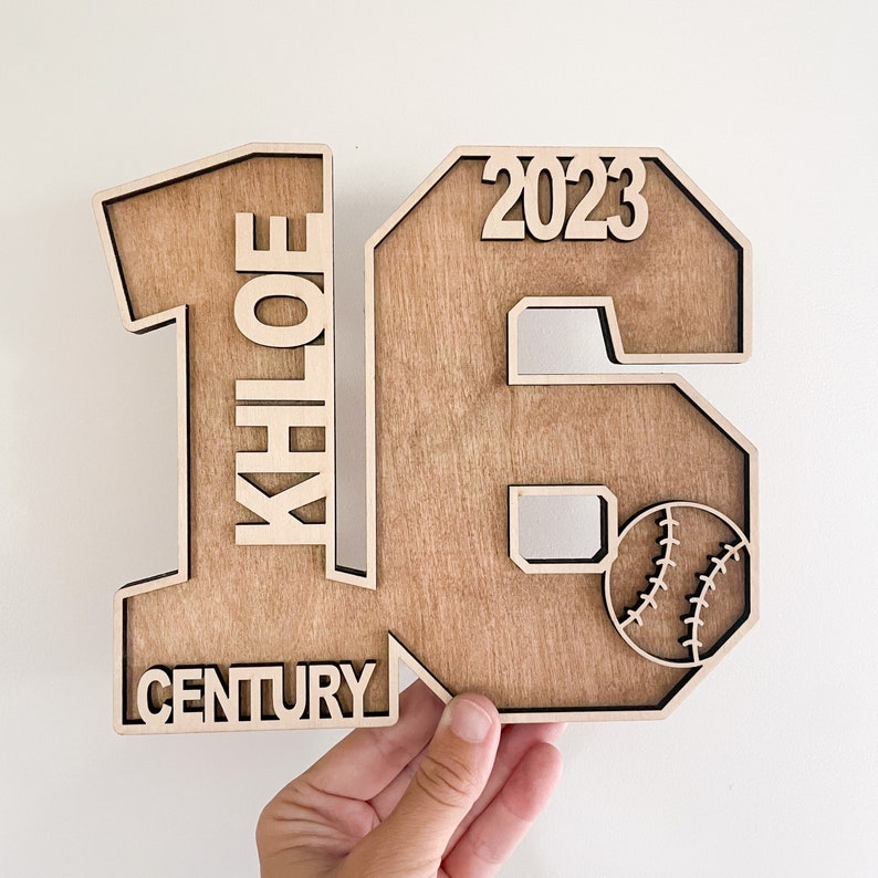 Custom Wood Sports Number Sign Senior Athlete Gift - Etsy