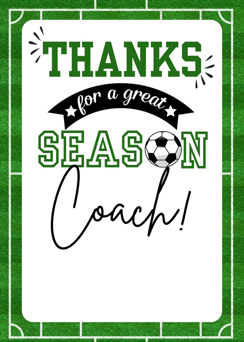 Soccer Coach Thank You Card - Gift Card Holder - Etsy