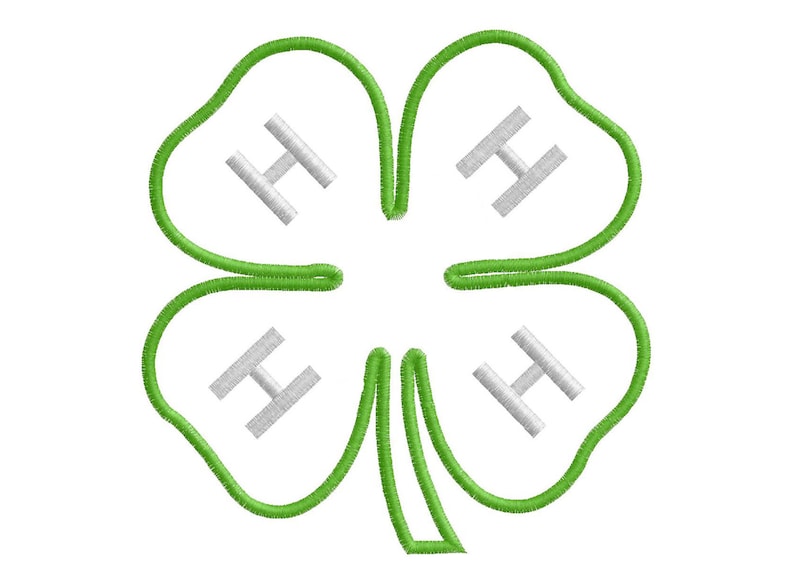4-H Clover Applique Digital Embroidery Design Machine Embroidery ...