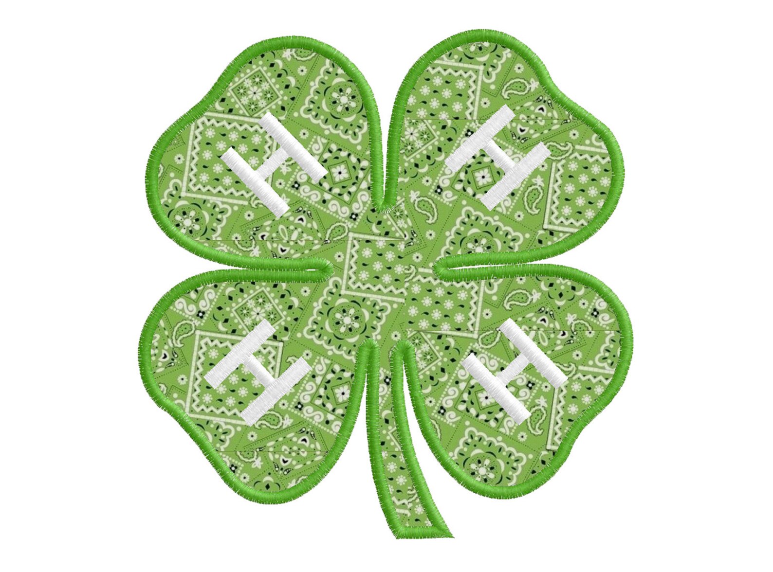 4-H Clover Applique Digital Embroidery Design Machine Embroidery ...