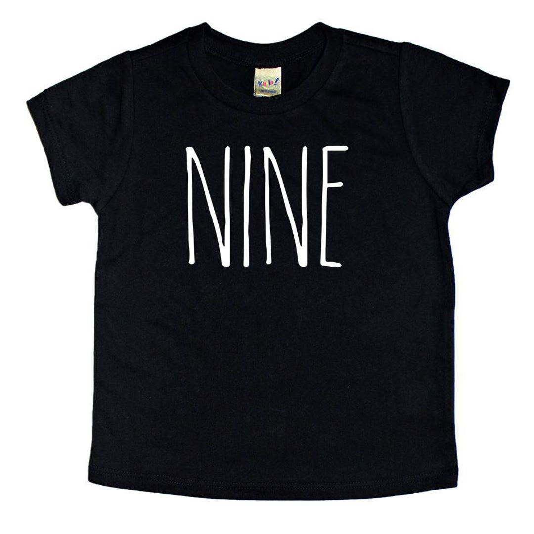Ninth Birthday Shirt nine Birthday Shirt Skinny Letter Shirt 9th ...