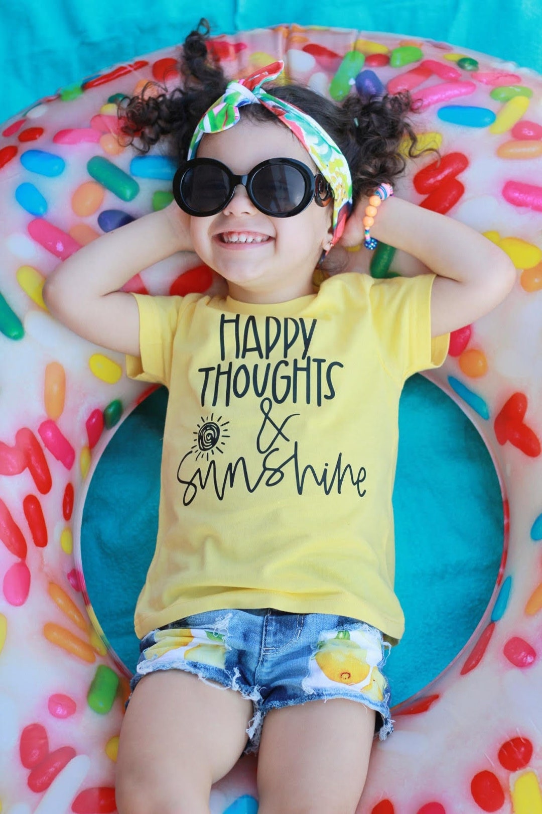 Summer Shirt for Kids, Beach Kids Tshirt, Happy Thoughts Sunshine Kids ...