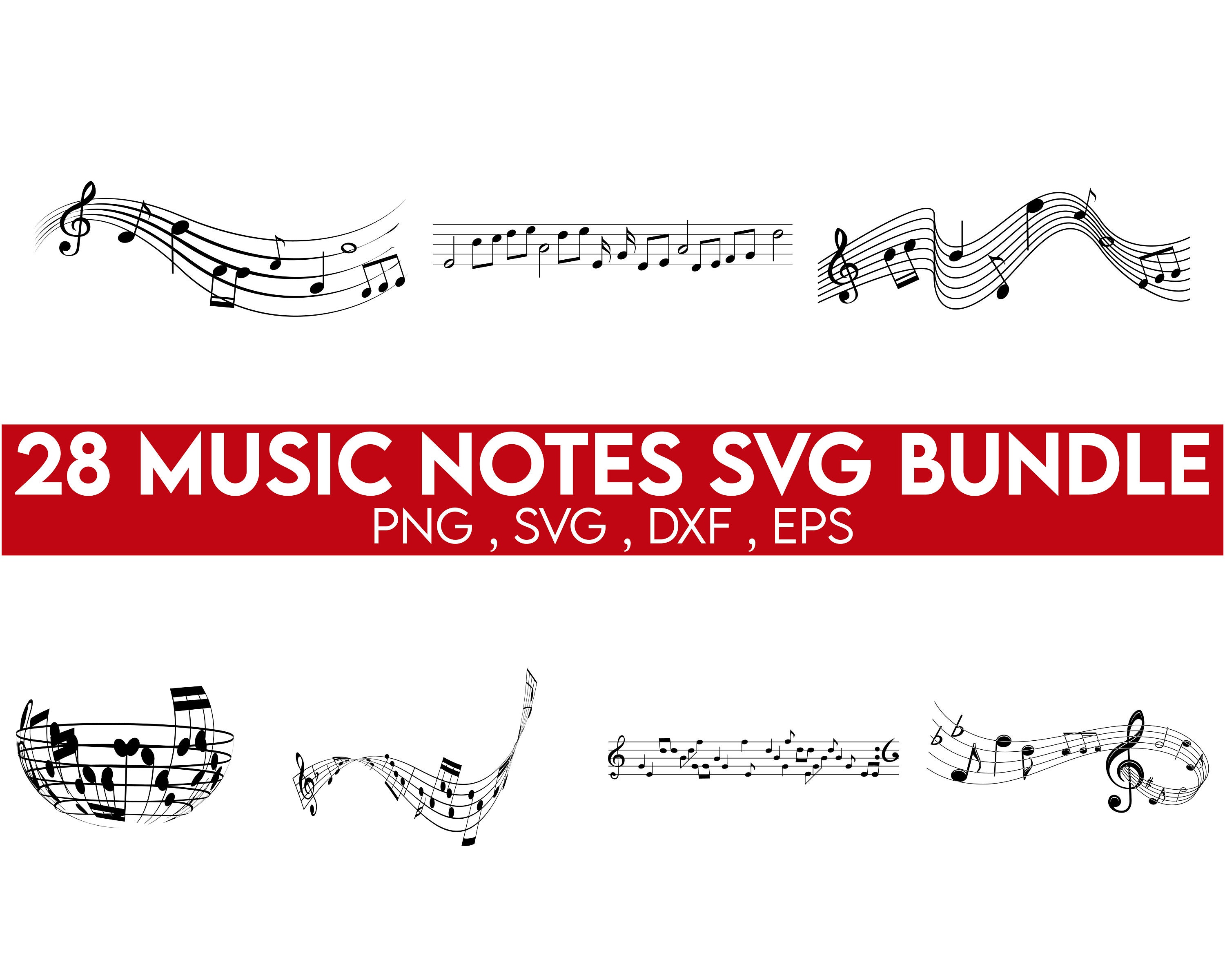 Music Notes SVG, Music Notes Bundle, Music Notes Clipart , Music Notes ...