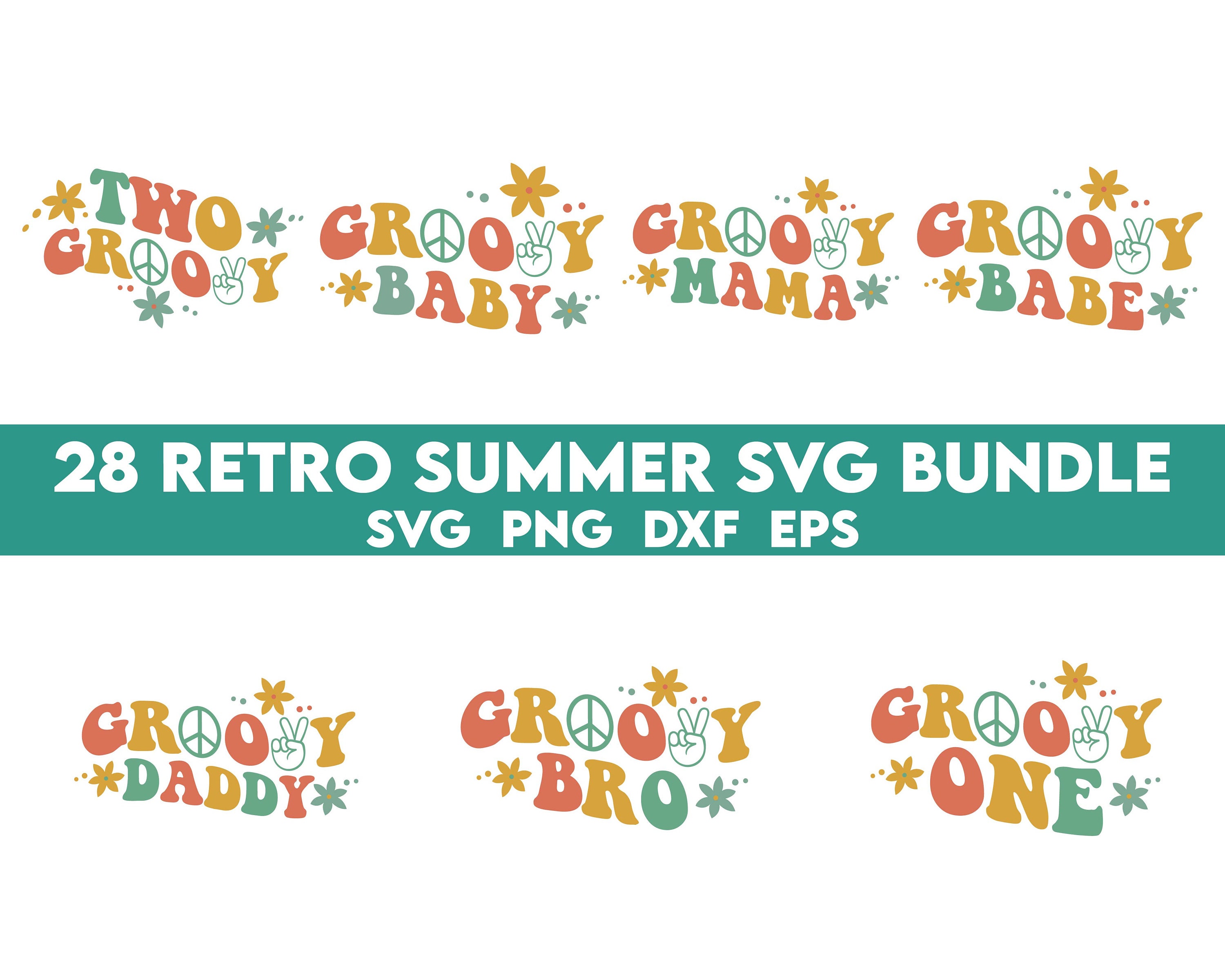 Groovy Family SVG Bundle, Retro Family Svg, Groovy Birthday Svg ...