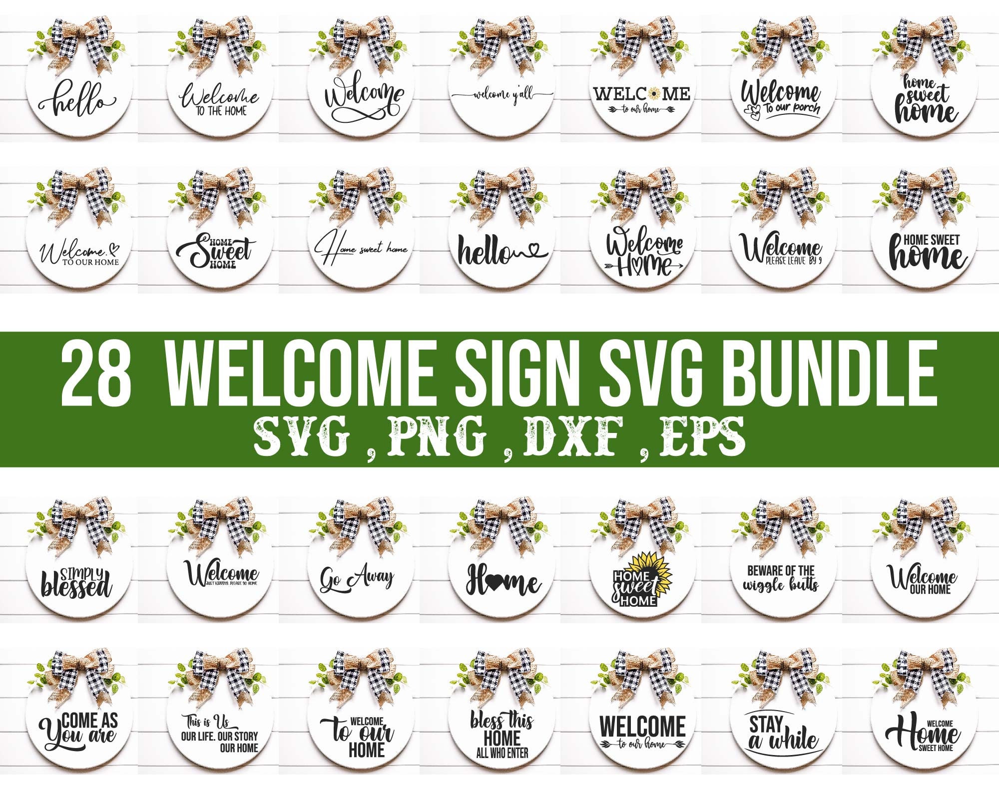 Welcome Sign Svg Bundle, Farmhouse Round Sign Svg, Farmhouse Welcome ...