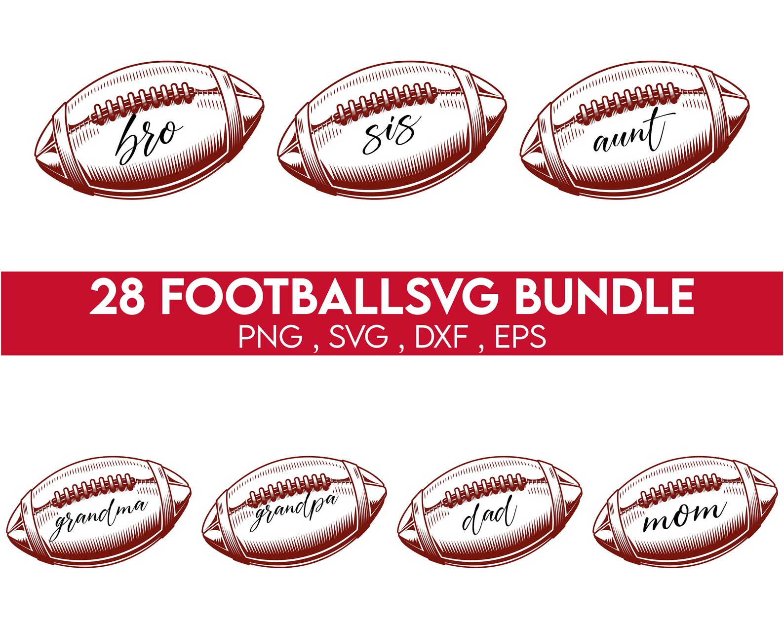 Football SVG Bundle, Football Mom Dad Svg, Football Name Svg, Varsity ...
