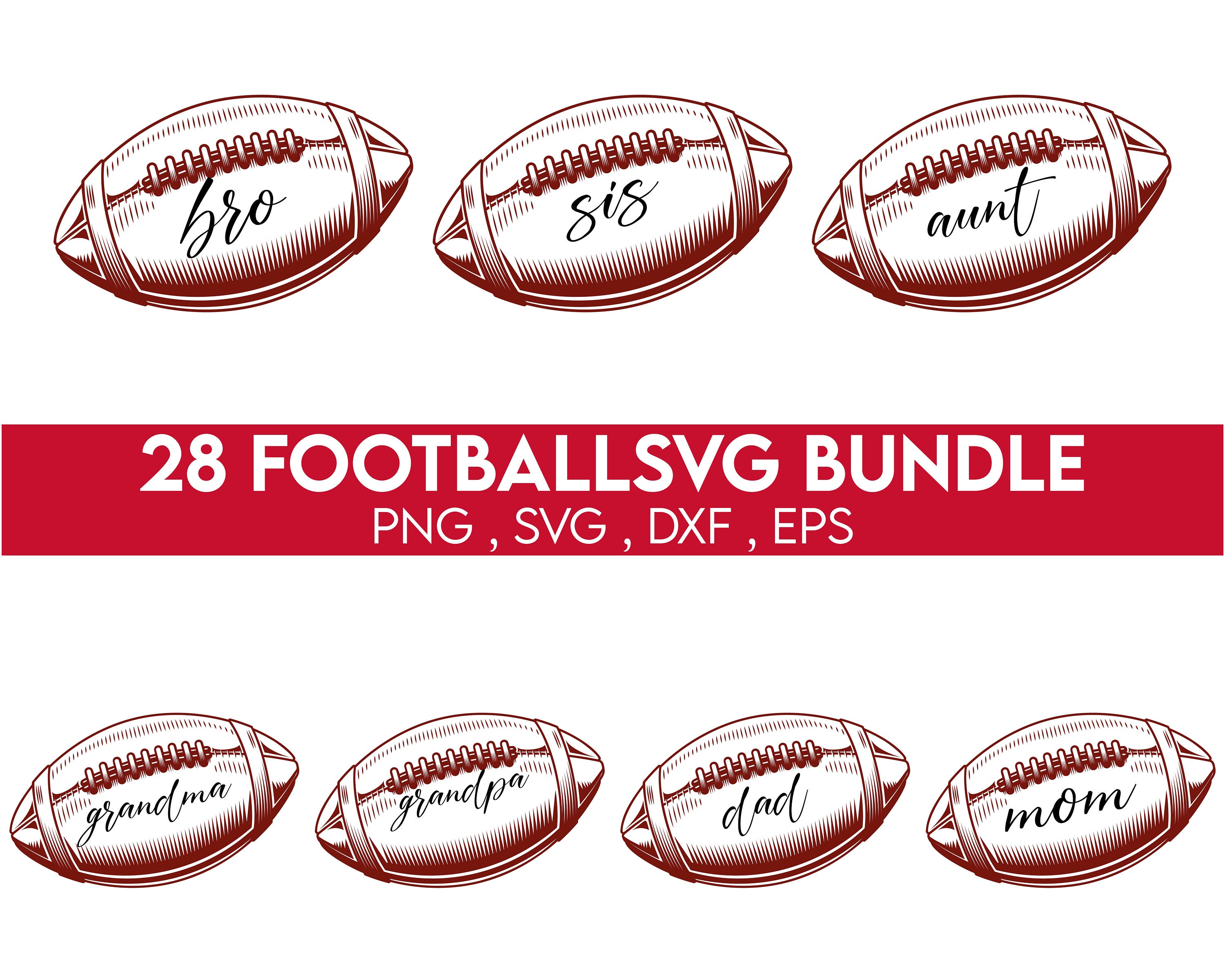 Football SVG Bundle, Football Mom Dad Svg, Football Name Svg, Varsity ...