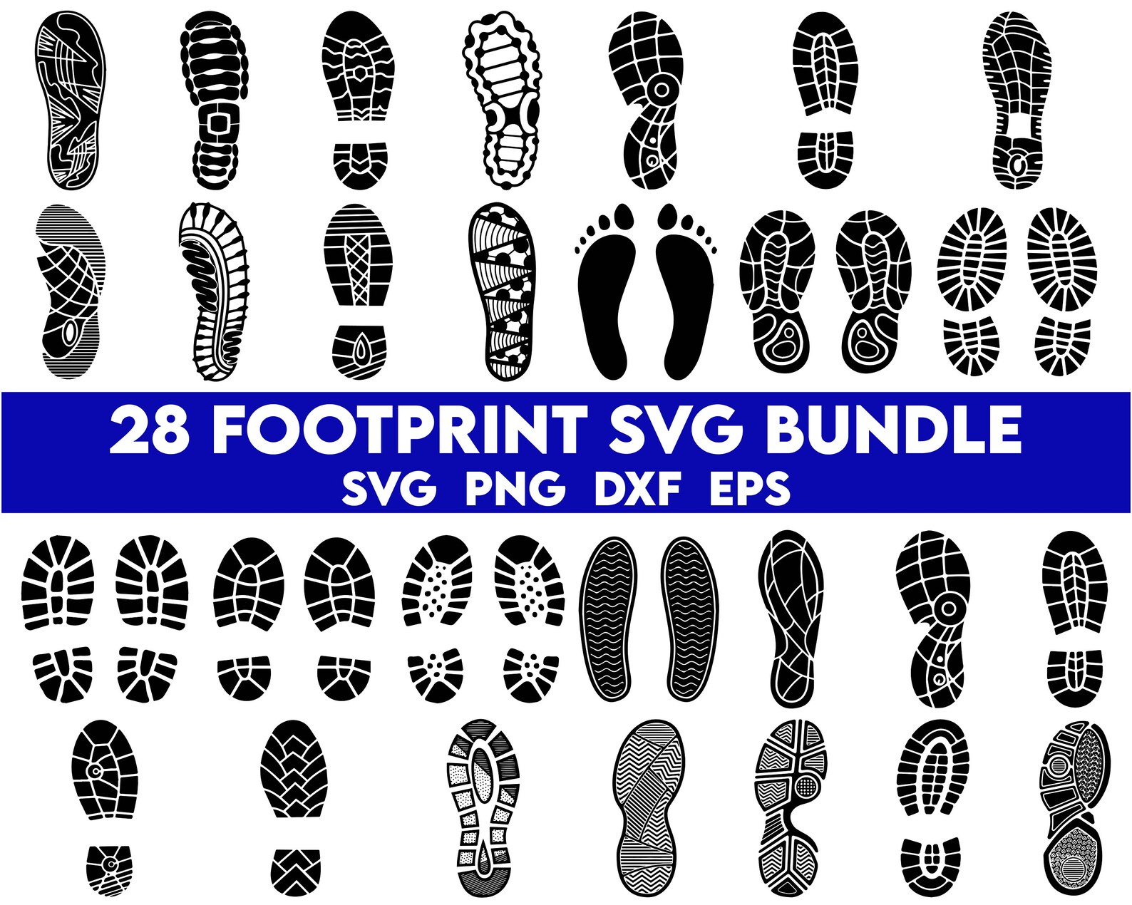 Footprints SVG Bundle, Foot Prints Png Bundle, Footprint Svg, Feet Svg, Baby Birthday Clipart ...
