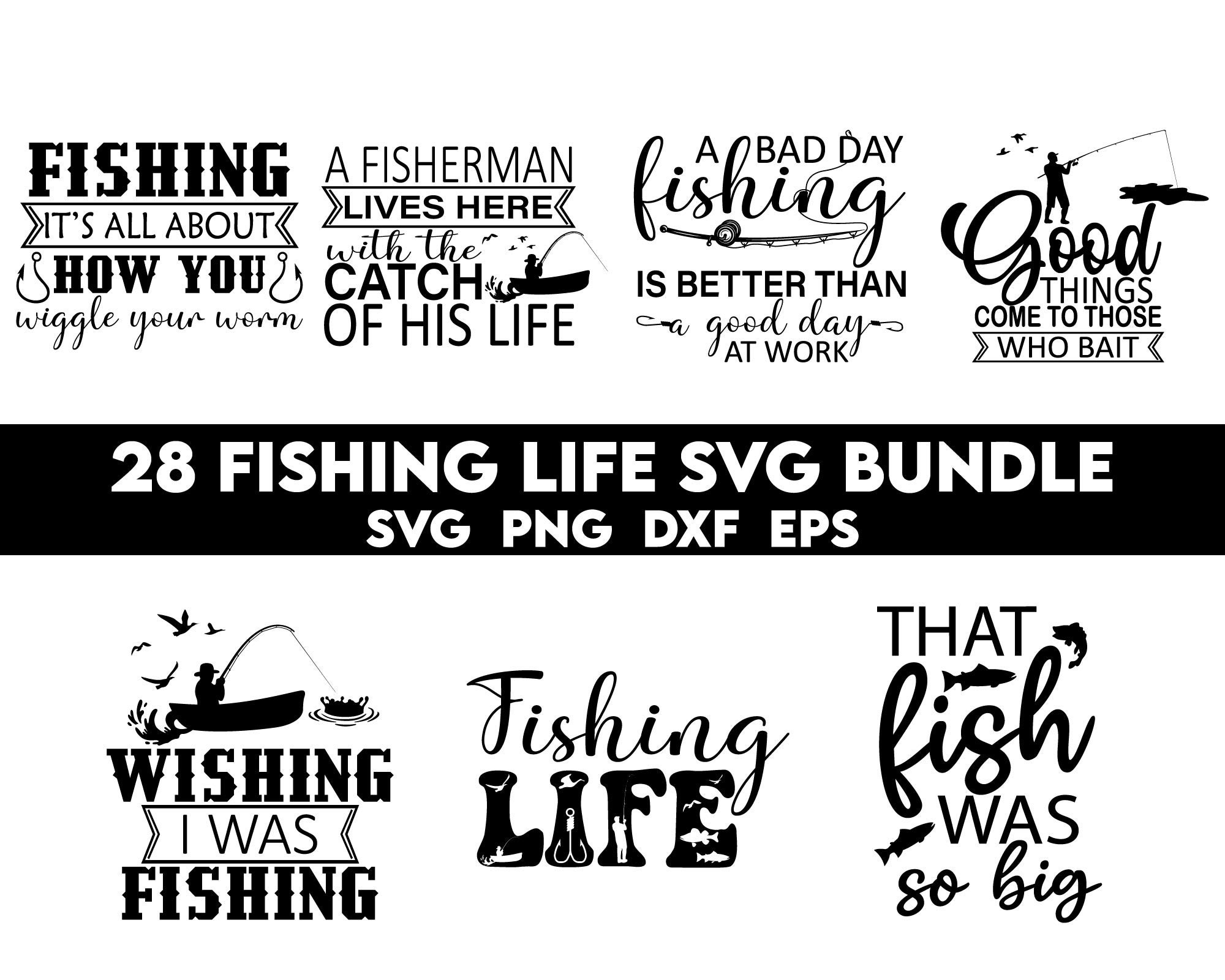 Fishing Svg Bundle, Fishing Svg for Cricut, Fishing Quote Svg, Fishing ...