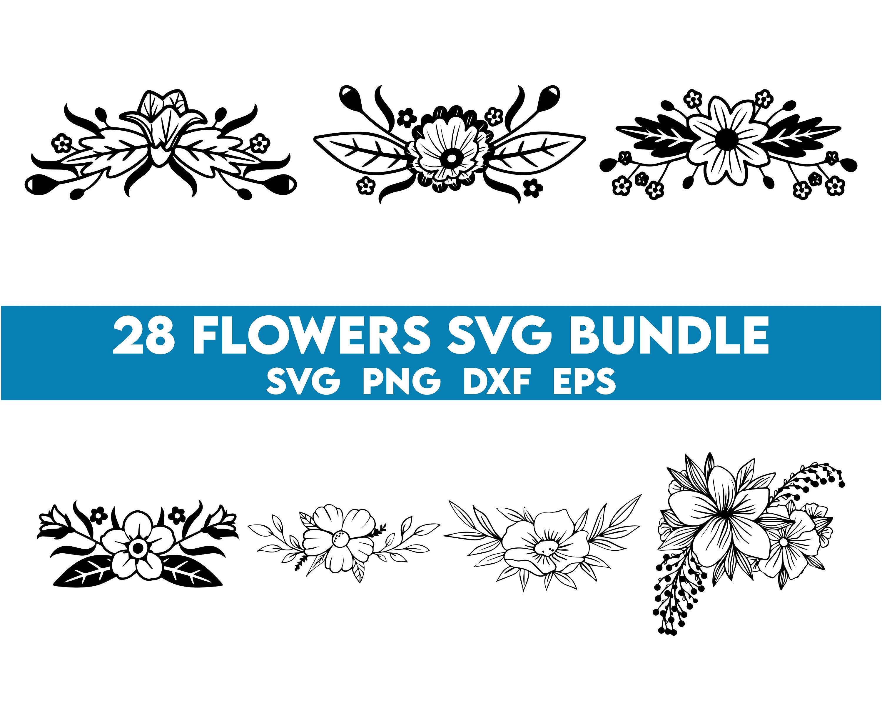 Flower Svg Bundle, Flower SVG, Floral Svg, Flower Svg Cut Files ...