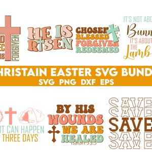 Christian Easter Svg Bundle, Retro Svg, He Risen Svg, Bible Verse Svg ...