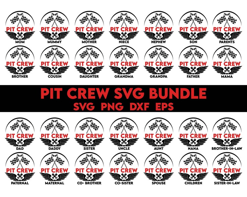 Pit Crew Family Bundle Pit Crew Svg Racing Sayings Svg - Etsy Singapore