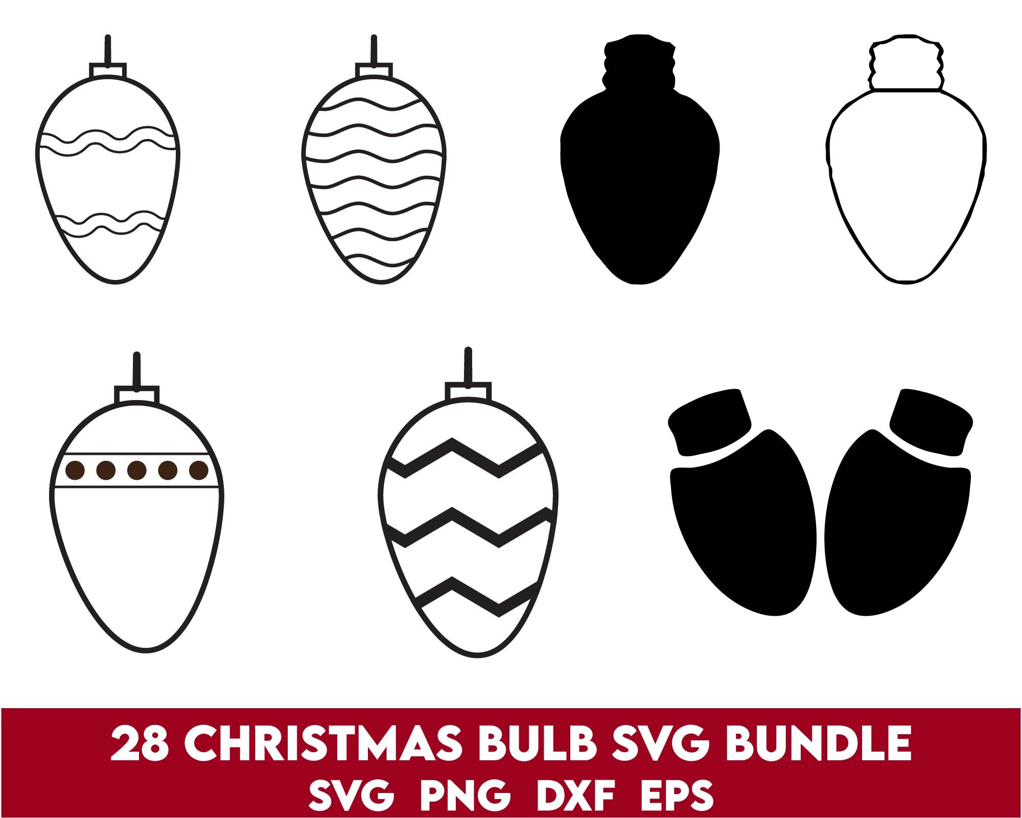 Christmas Bulb Svg Bundle, Christmas Light Svg, Christmas Lights Bundle ...
