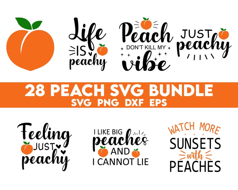Peach SVG Bundle, Peach Quote SVG, Just Peachy Svg, Pretty as a Peach ...
