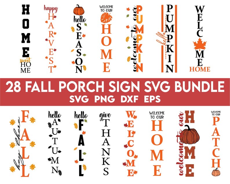 Fall SVG Bundle, Fall SVG Files, Fall Round Sign Svg Bundle, Fall Porch ...