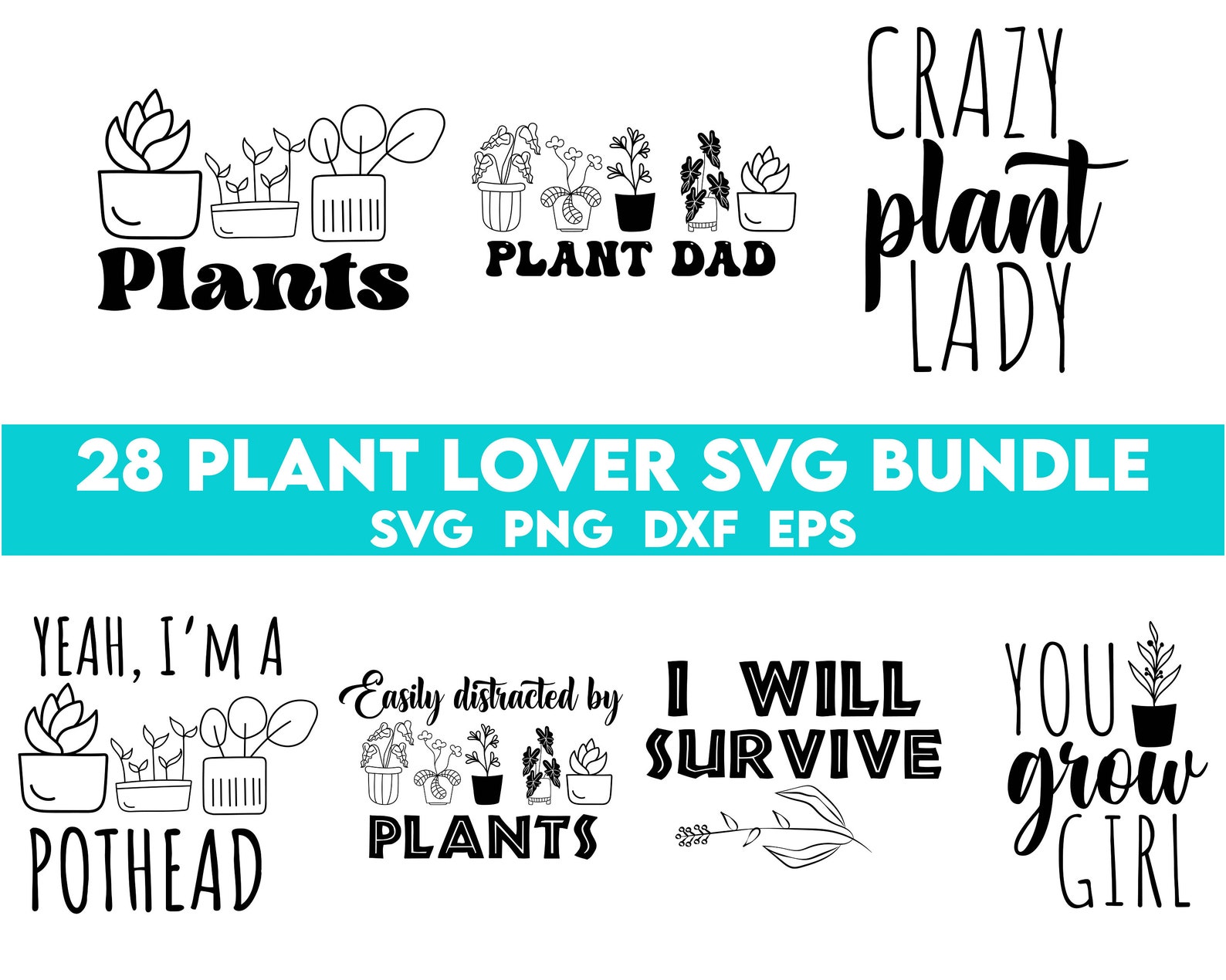 Plant Lover SVG Bundle, Plant Svg, Plant Quotes Svg, Houseplant Svg ...