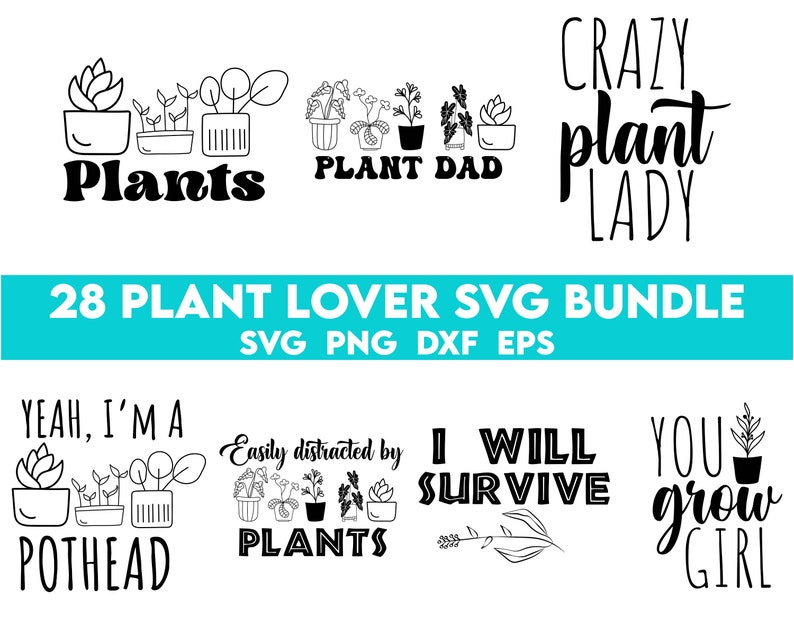 Plant Lover SVG Bundle, Plant Svg, Plant Quotes Svg, Houseplant Svg ...