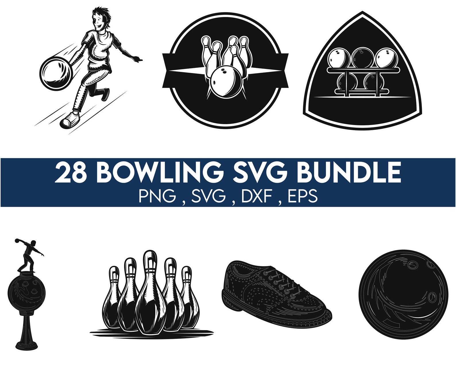 Bowling SVG Bundle, Bowling PNG Bundle, Bowling Clipart, Bowling ...