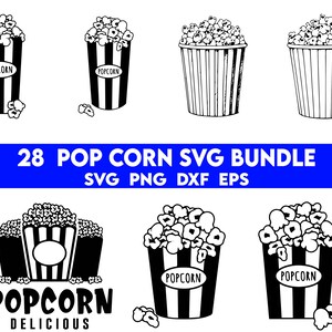 Popcorn SVG Bundle, Popcorn Bucket Svg, Popcorn Box Svg, Popcorn Cut ...