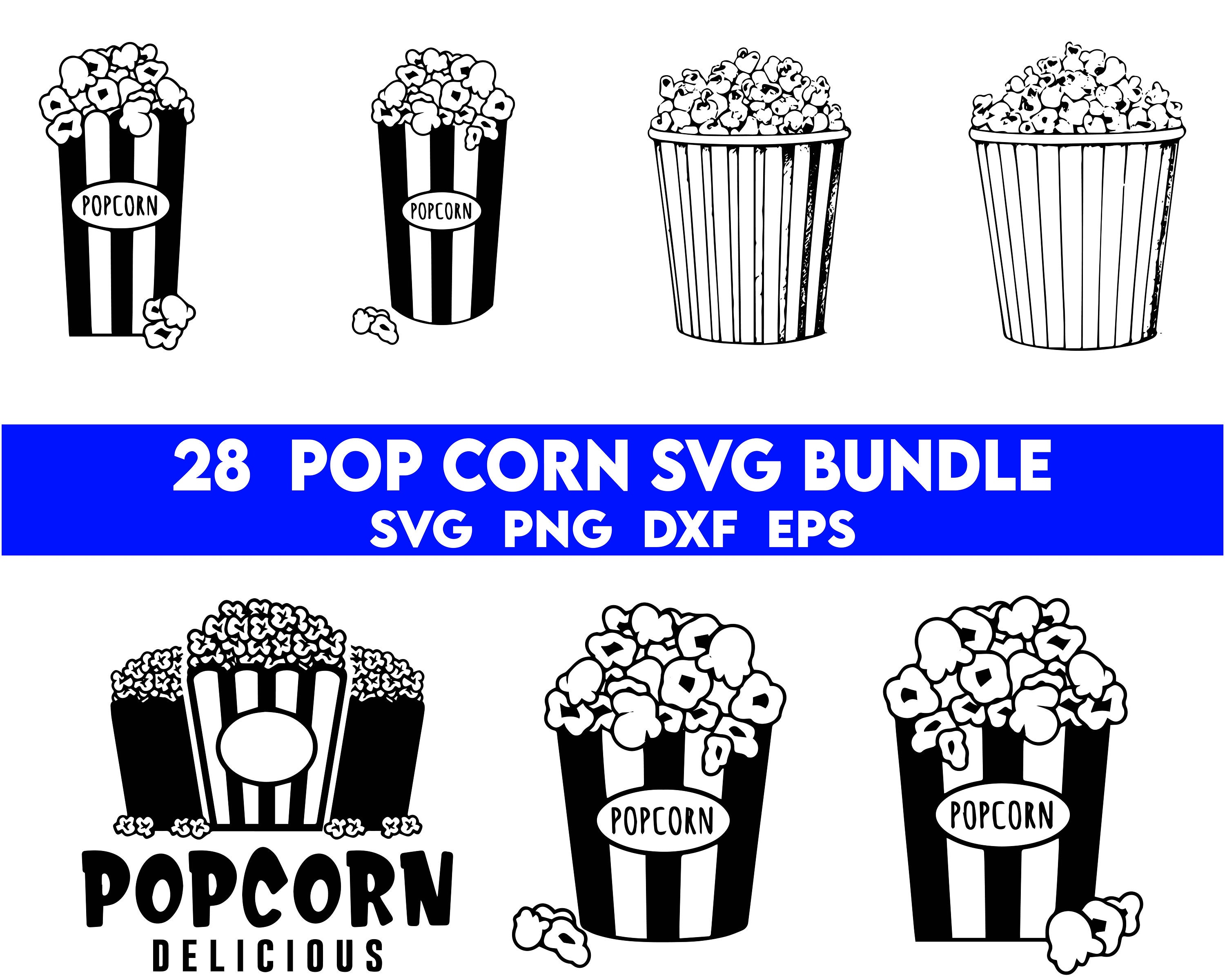 Popcorn SVG Bundle, Popcorn Bucket Svg, Popcorn Box Svg, Popcorn Cut ...
